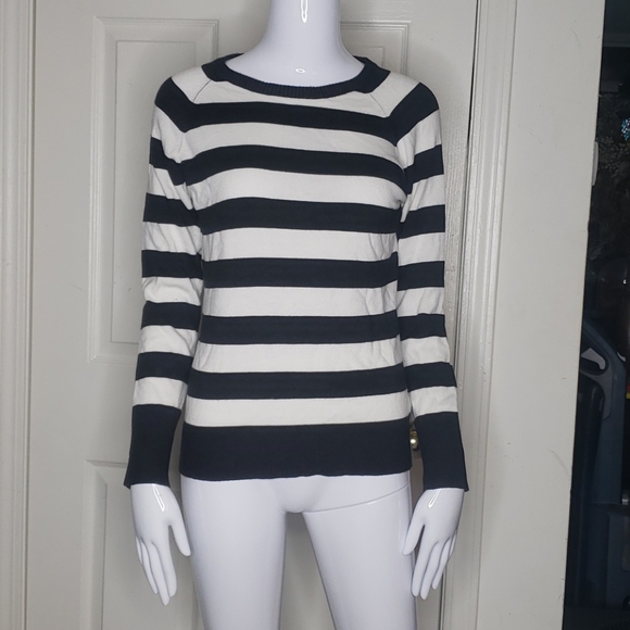 French Connection | Sweaters | French Connection Bw Striped Sweater Sz ...